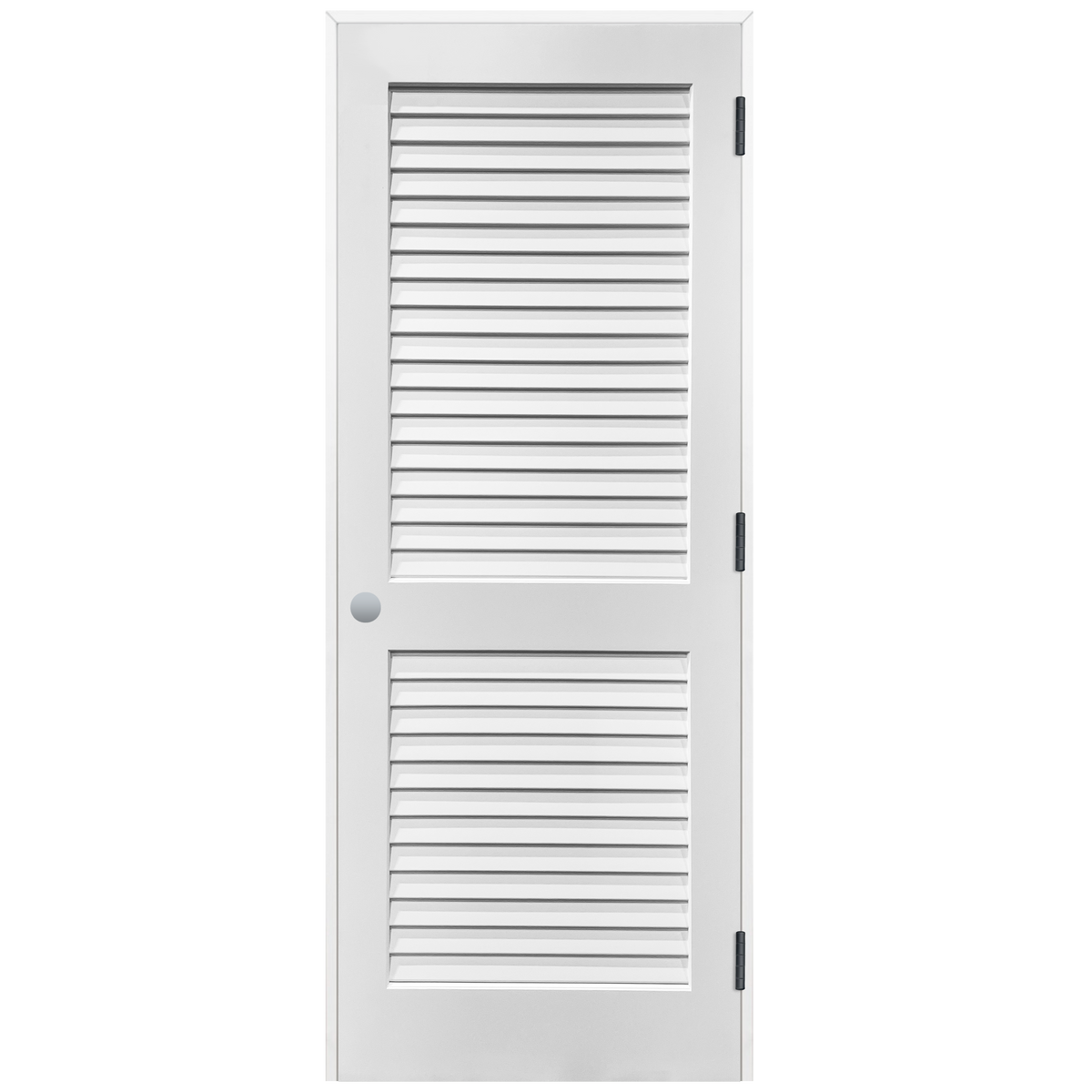 Plantation Louvered 2-Panel Primed Pine Prehung Interior Swinging Door ...