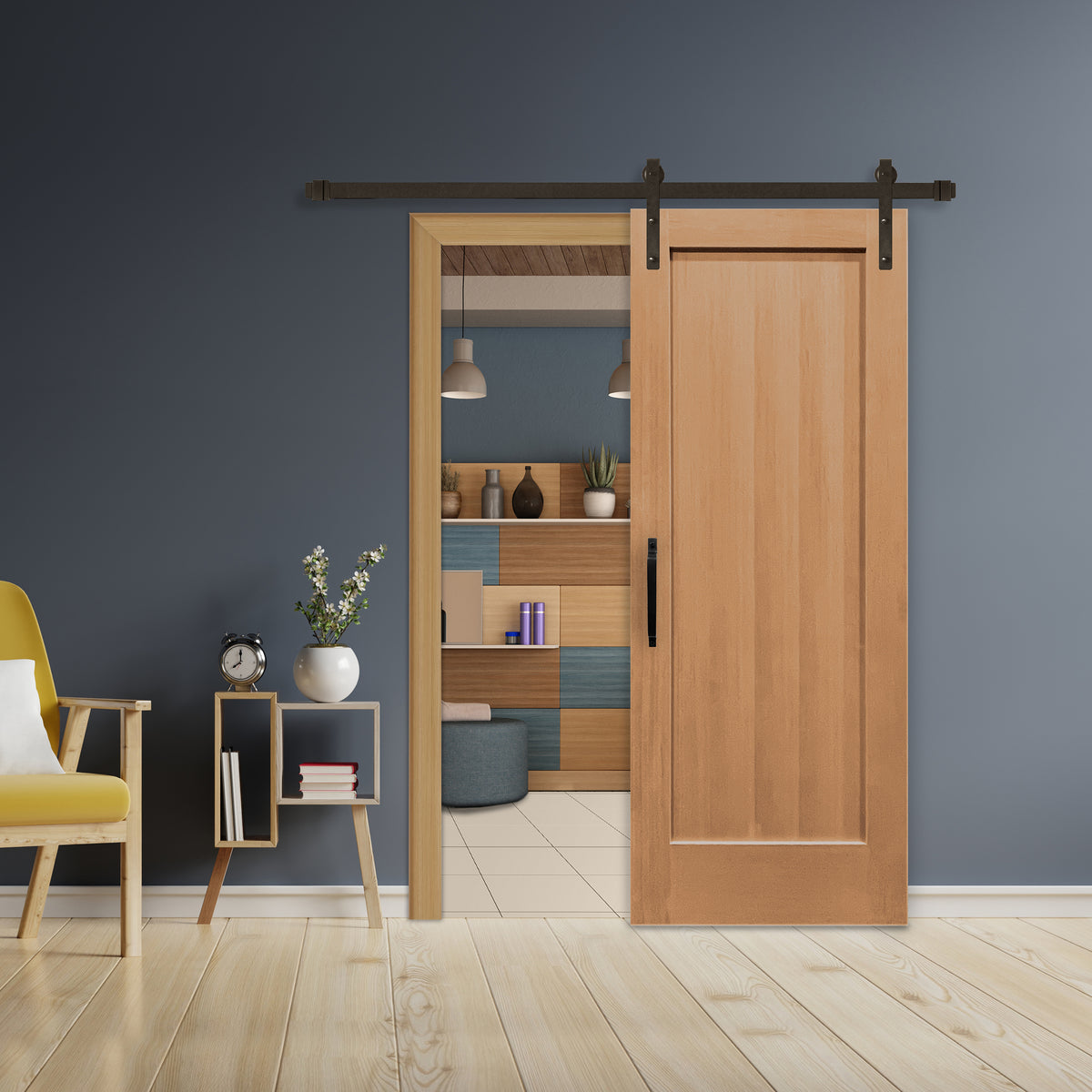 Craftsman 1-Panel Vertical Grain Fir Interior Barn Door | Sliding Barn ...