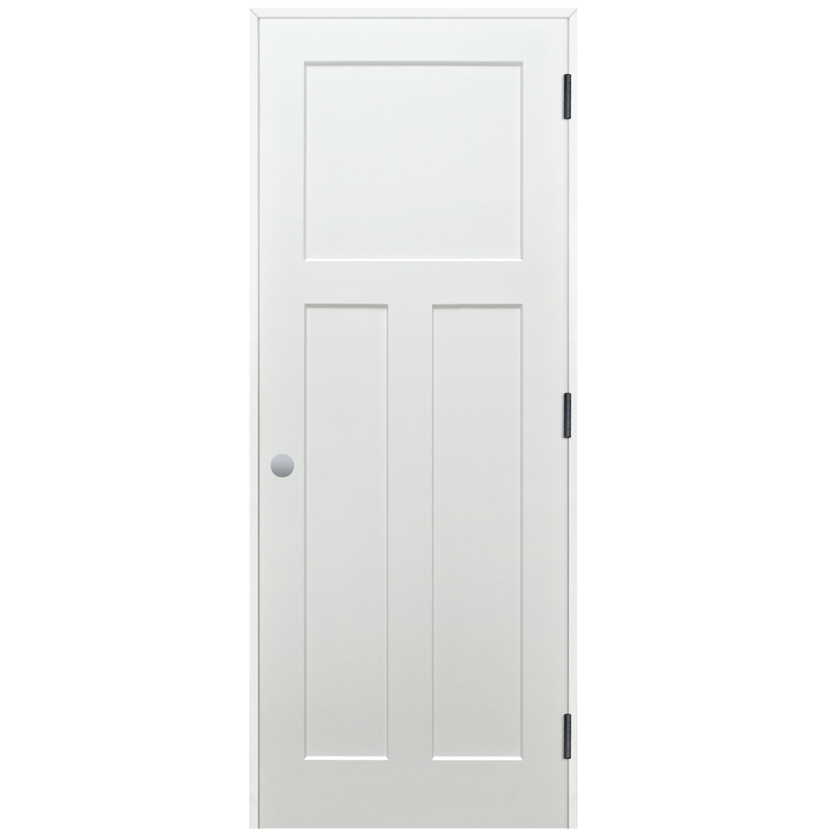 Modern Shaker 3-Panel Primed Pine Door | Prehung Interior Swinging Door ...